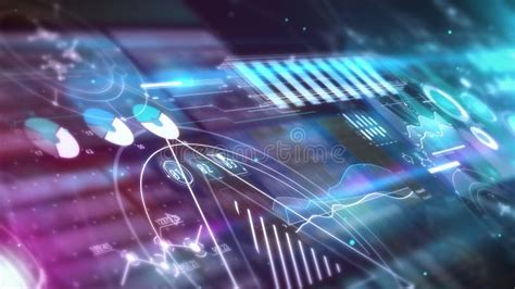 Animated Array Of Infographics With Economic Data Stock Footage Video Of Computer Interface