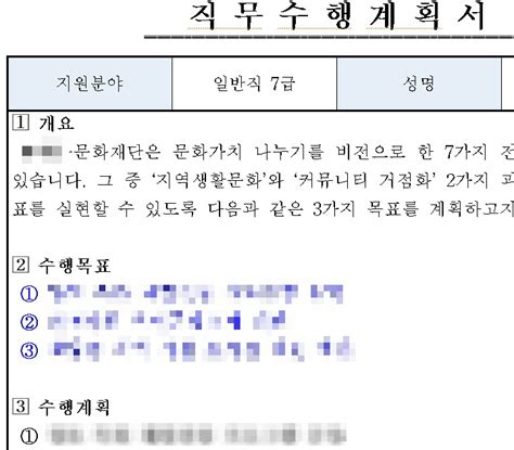 직무수행계획서 서류합격률 75 직무수행계획서 작성방법 예시 공유 네이버 블로그