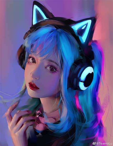 배경 화면 뷰어를보고 파란 머리 헤드셋 3000x3861 Orsted2222 2180453 배경 화면