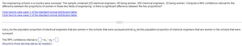 Solved Difference Between The Proportions Of Women In These Chegg Com