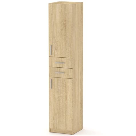 ᐉ Шафа книжкова Компаніт Пенал 3 МДФ стелаж для дому та офісу з ящиками та дверима Дуб сонома