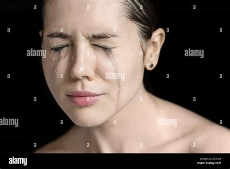 Studio Portrait Of Wet Woman Stock Photo Alamy