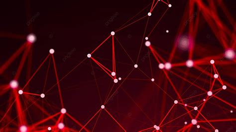 Abstract Connections On Red Background Lines Dark Network Photo And