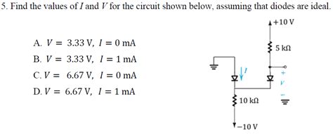 Solved Find The Values Of I And V For The Circuit Shown Chegg Com