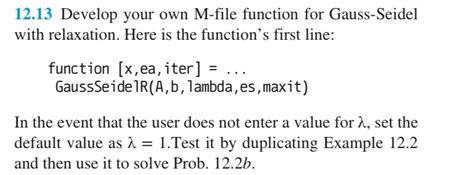 solved 12 13 ﻿develop your own m file function for