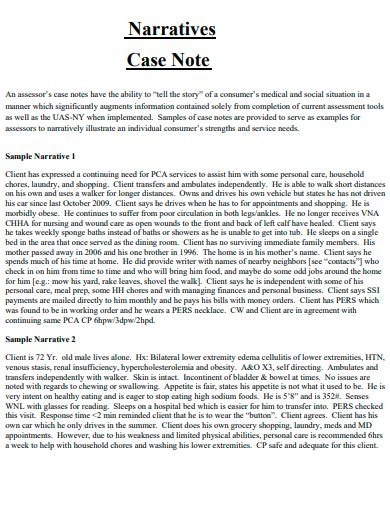 Free 10 Narrative Notes Samples In Pdf