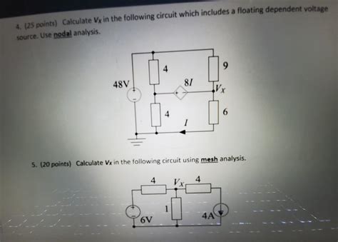 Solved Points Calculate Vy In The Following Circuit Chegg Com