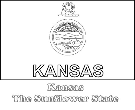 Large Printable Kansas State Flag To Color From Netstate Com