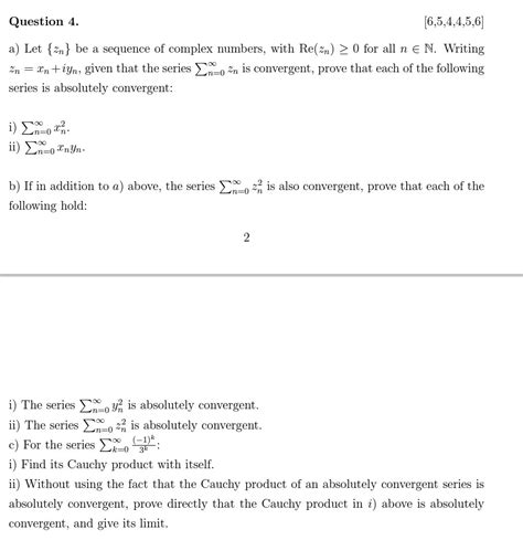 solved question 4 [6 5 4 4 5 6] a let {zn} be a sequence