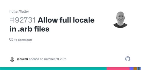 Allow Full Locale In Arb Files · Issue 92731 · Flutterflutter · Github