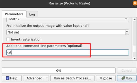 Qgis Rasterize A Vector Layer Where Pixels Just Need To Include A Vector Inside Not