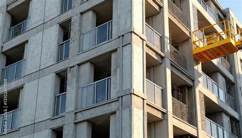 Monolithic Concrete Frame Of Constructing Apartment Building With