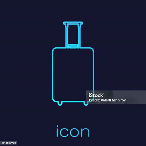 청록색 여행 가방 라인 아이콘 파란색 배경에 고립입니다 여행 수하물 표지판 여행 가방 아이콘입니다 벡터 일러스트 가방에 대한 스톡 벡터 아트 및 기타 이미지 Istock