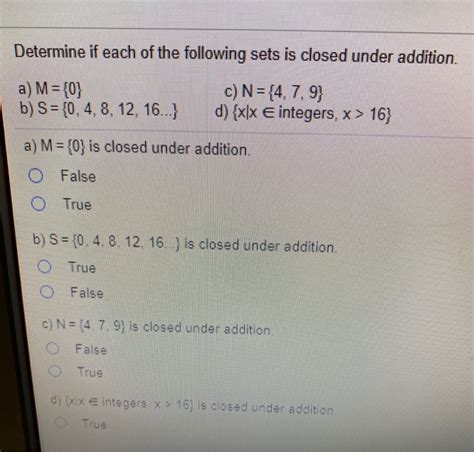 Solved Determine If Each Of The Following Sets Is Closed