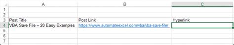 VBA Hyperlinks Automate Excel