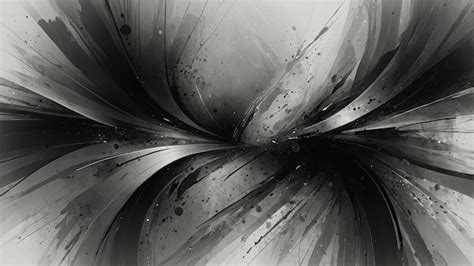 Abstract Monochrome Swirl With Splatter Premium Ai Generated Image