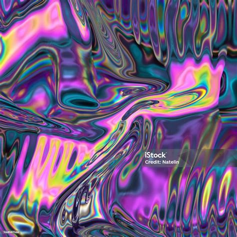 밝은 홀로그램 배경입니다 무지개 빛깔의 컬러 홀로그램 액체 홀로그램 3d 렌더링 크롬에 대한 스톡 사진 및 기타 이미지 크롬 홀로그래픽 홀로그램 Istock