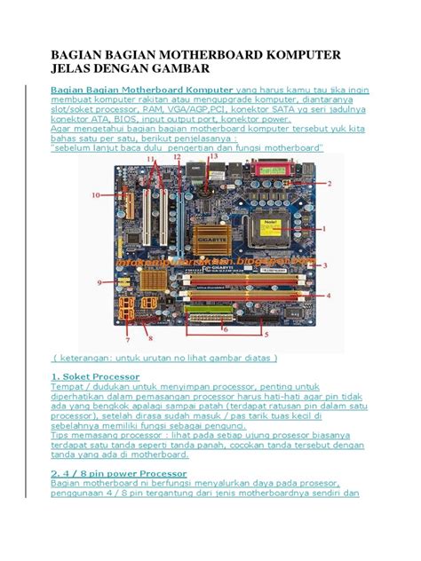 Detail Gambar Bagian Bagian Motherboard Koleksi Nomer