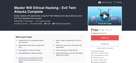 Free Wifi Hacking Course Evil Twin Attacks 100 Free With Certificate