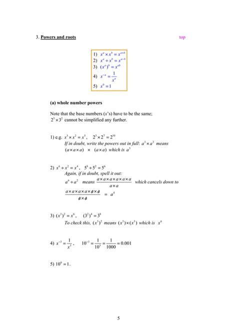 Maths Revision Notes Igcse
