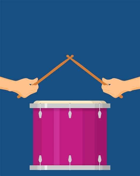 Premium Vector Color Flat Style Vector Drum Set On White Background