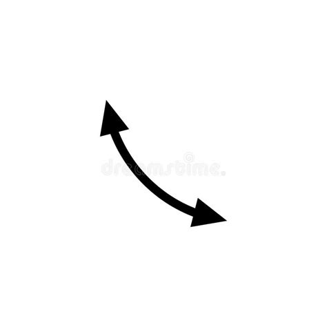 Dual Semi Circle Arrow Vector Illustration Semicircular Curved Thin Long Double Ended Arrow