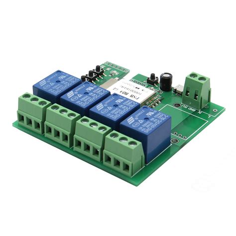 V DIY Four Channel Jog Inching Self Locking WIFI Wireless Smart Home Switch Alexnld Com