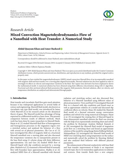 Pdf Mixed Convection Magnetohydrodynamics Flow Of A Nanofluid With