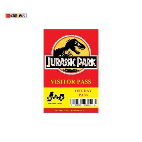 Jual Sticker Jurassic Park Visitor Pass Sign Stiker Retro Shopee