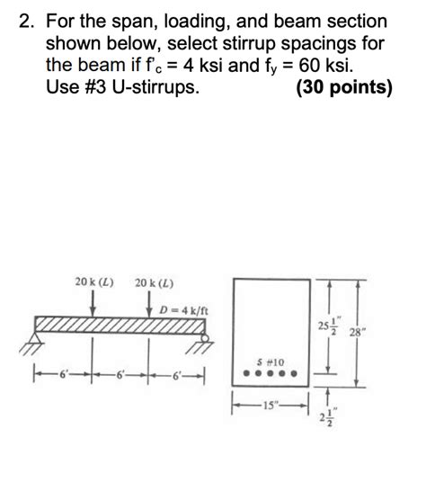 Solved 2 For The Span Loading And Beam Section Shown