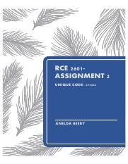 RCE 2601 ASS2 693862 Pdf RCE 2601ASSIGNMENT 2 UNIQUE CODE 693862 ANELDA BEEBY ASSIGNMENT 2A