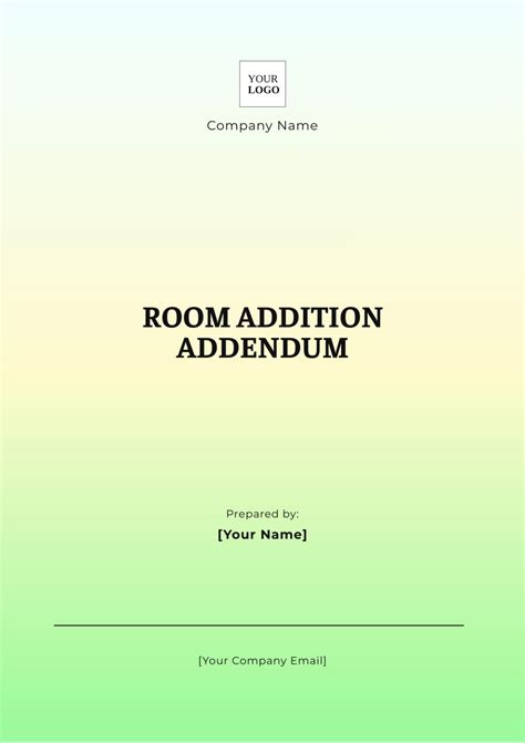 Free Room Addition Addendum Template To Edit Online
