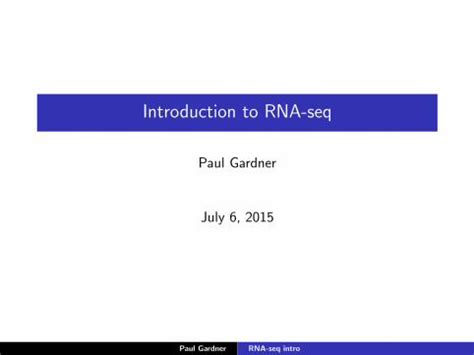 PDF Introduction To RNA Seq DOKUMEN TIPS