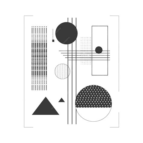 Abstract Geometric Shapes In Black And White Premium Ai Generated Vector