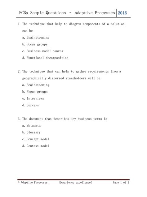 Free Ecba Questions Pdf