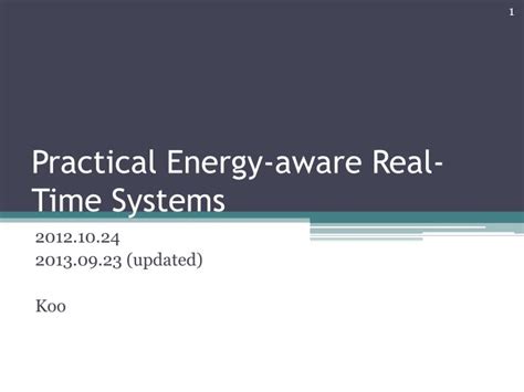 Ppt Practical Energy Aware Real Time Systems Powerpoint Presentation