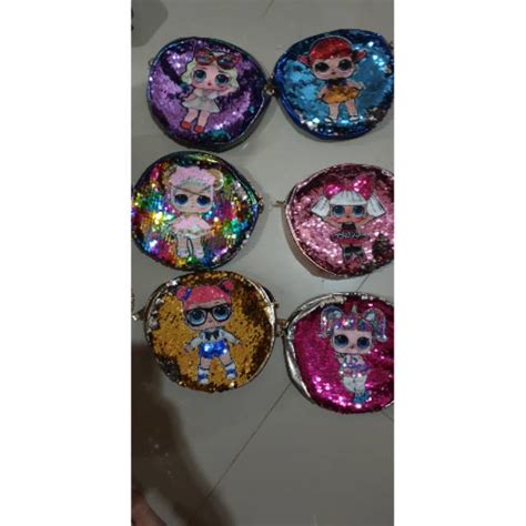 Mata Lol Sequin Led Eye Bag With Side Zipper Chain Model Import