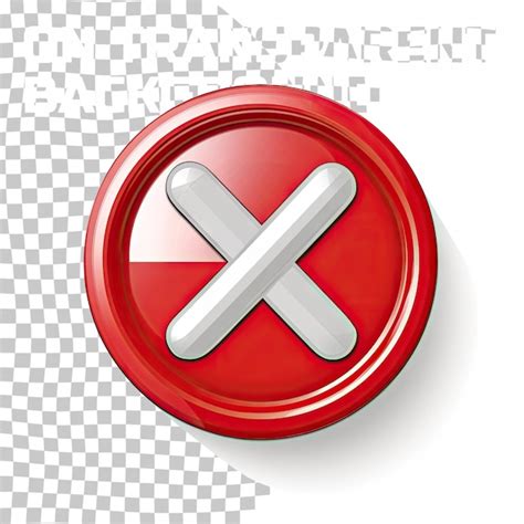 Premium PSD Red Error Web Button Error Sign With X Cross Icon Isolated On Transparent Background