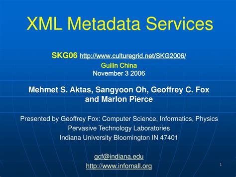 Ppt Xml Metadata Services Powerpoint Presentation Free Download Id3550800
