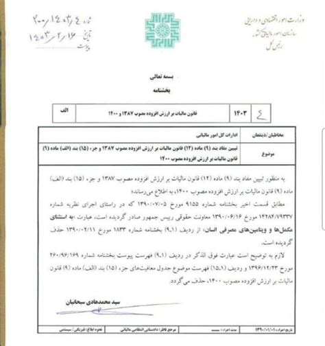 بخشنامه ارزش افزوده مکمل ها و ویتامین های مصرفی حسابنو آموزش مالیات