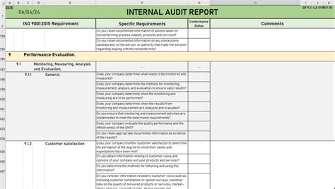 Iso 9001 2015 Internal Audit Template With Log And Procedures Section 9 2 Etsy
