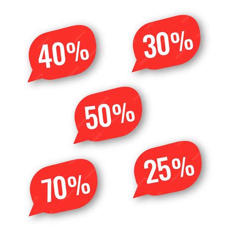 Premium Vector Speech Bubble Set With 50 25 30 40 70 Percent Off