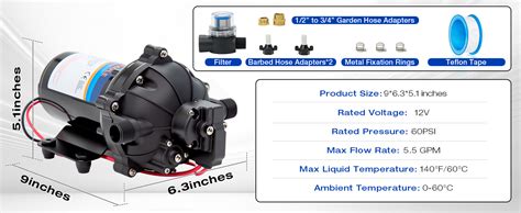 Ceelpeopar 12 Volt Sprayer Pump Chemical And Corrosion