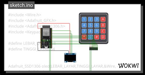 topik 4 myazid keypad dan oled 1306 wokwi esp32 stm32 arduino simulator