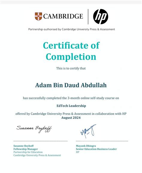 Adam Bin Daud Abdullah On Linkedin Alhamdulillah Another Achievement Added Thank You Cambridge