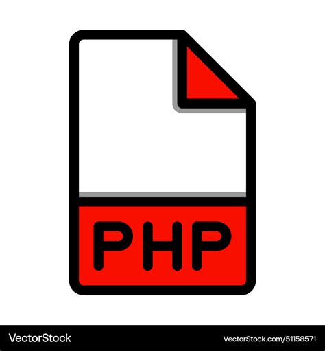 Php File Type Format Icon Extension Document Vector Image