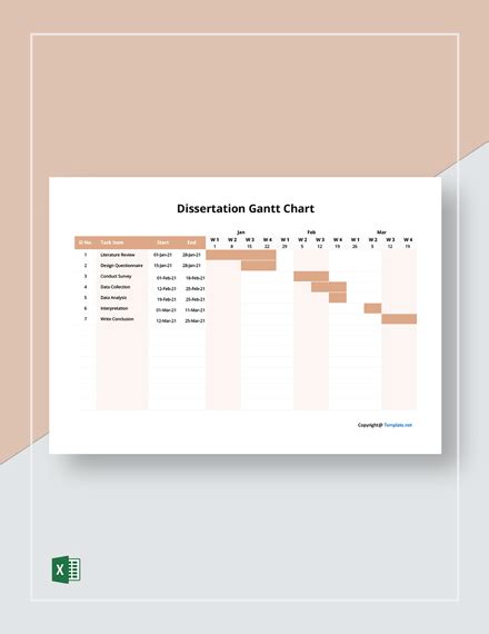 FREE Dissertation Gantt Chart Excel Template Download Template Net