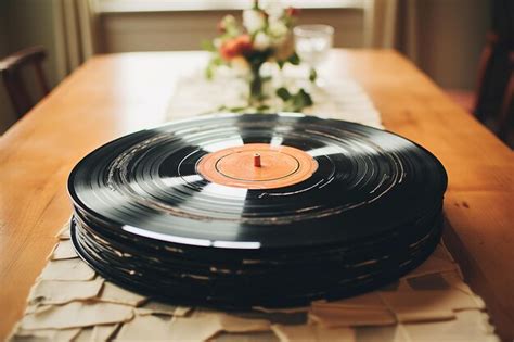 Premium Photo Vintage Vinyl Record Birthday Cake