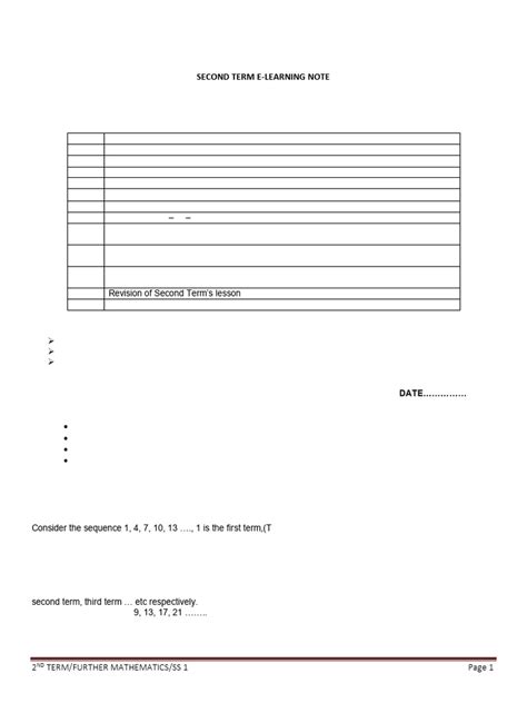 Second Term Ss1 Further Mathematics Pdf Trigonometric Functions
