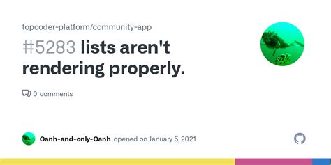 Lists Arent Rendering Properly · Issue 5283 · Topcoder Platformcommunity App · Github